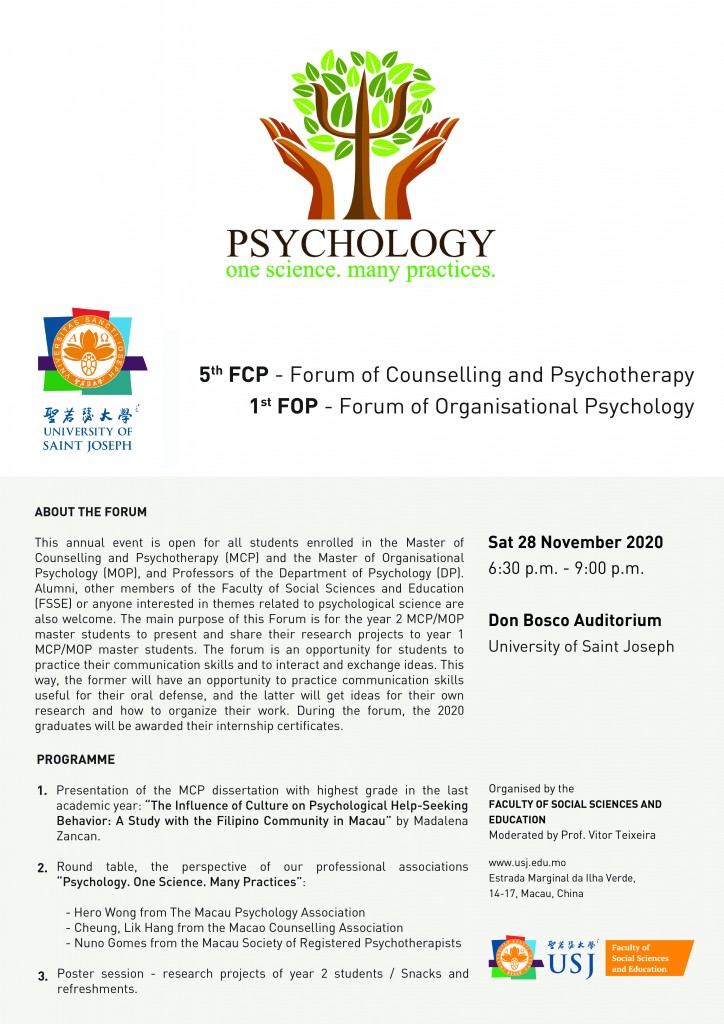 5th Forum of Counselling and Psychotherapy & 1st Forum of ...