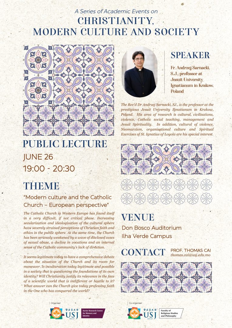 Public Lecture | Modern culture and the Catholic Church - European ...