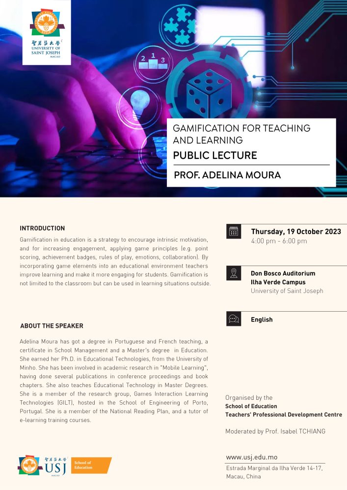 Public Lecture | Gamification in Teaching and Learning – USJ Macao