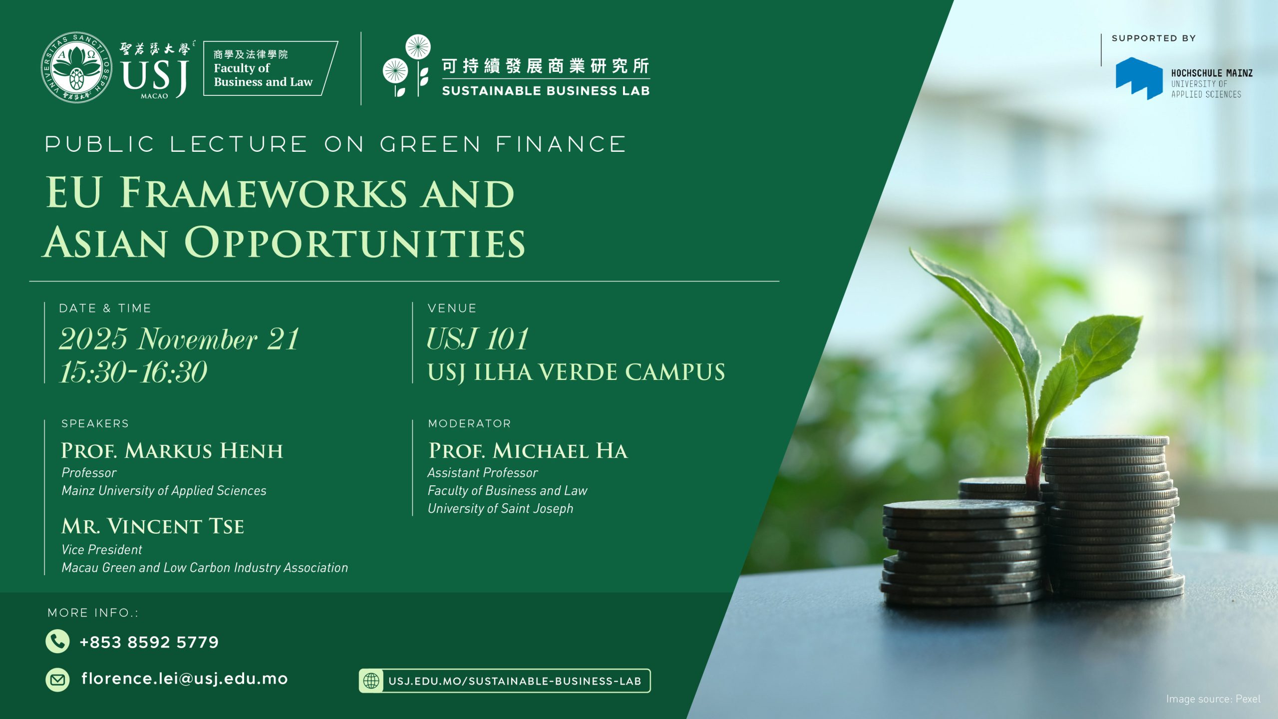 Sustainable Business Lab | Public Lecture on Green Finance: EU Frameworks and Asian ...