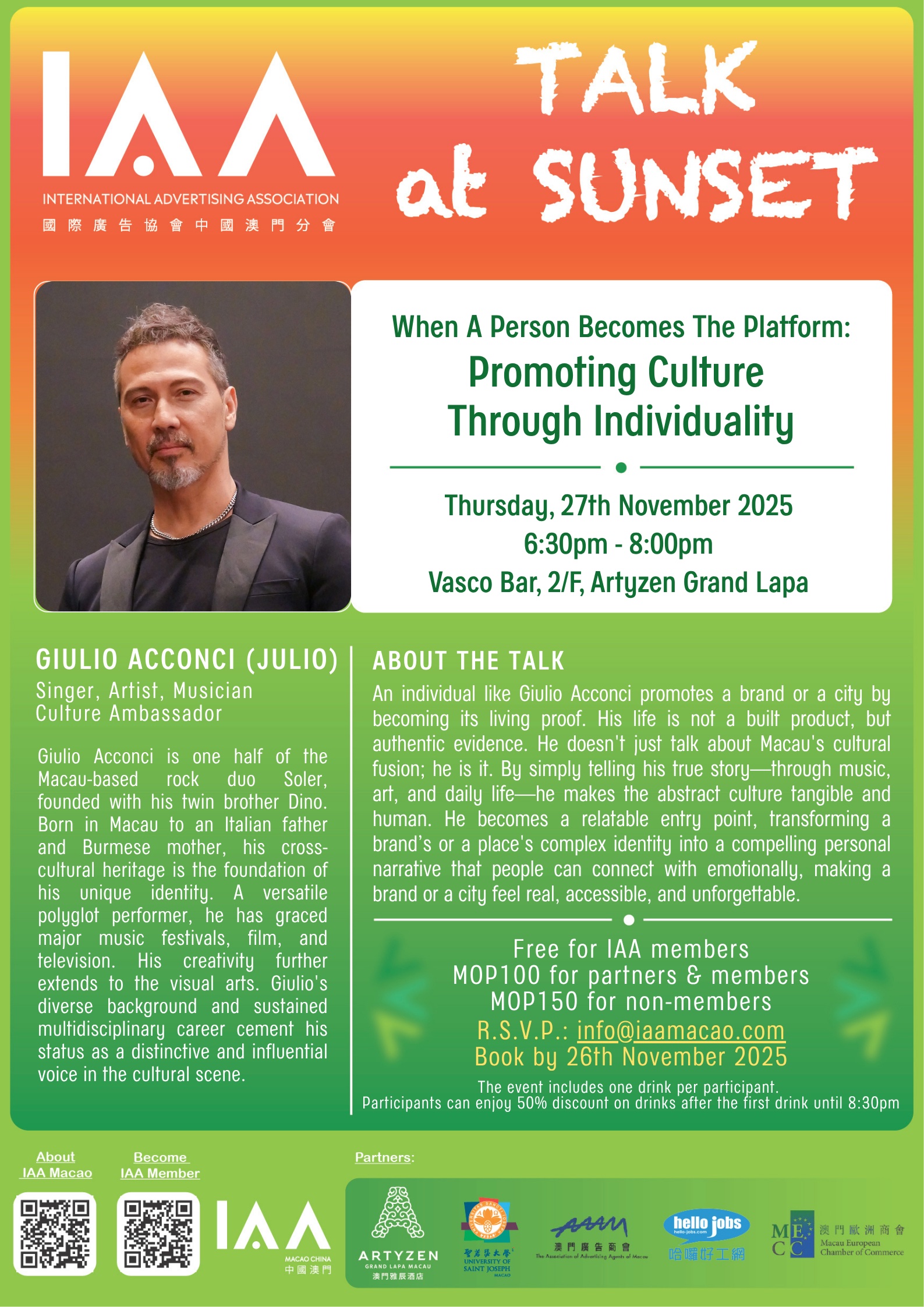 Talk at Sunset | "When A Person Becomes The Platform: Promoting Culture Through Individuality ...
